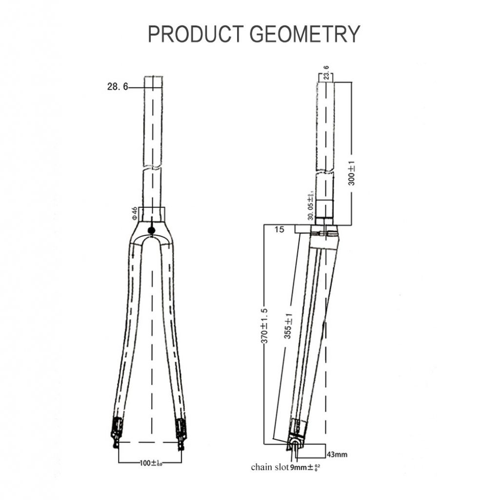 YFRF006 Full Carbon Fiber Road Bike Fork 700C 28.6MM Carbon Fibre ...