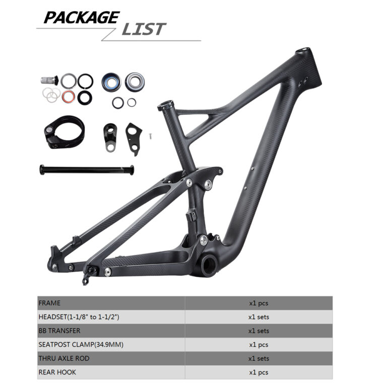 AIRWOLF YFM019 29ER Full Suspension MTB Frame Boost 148*12 Rear Axle 3K ...
