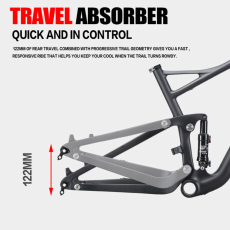 AIRWOLF YFM019 29ER Full Suspension MTB Frame Boost 148*12 Rear Axle 3K ...