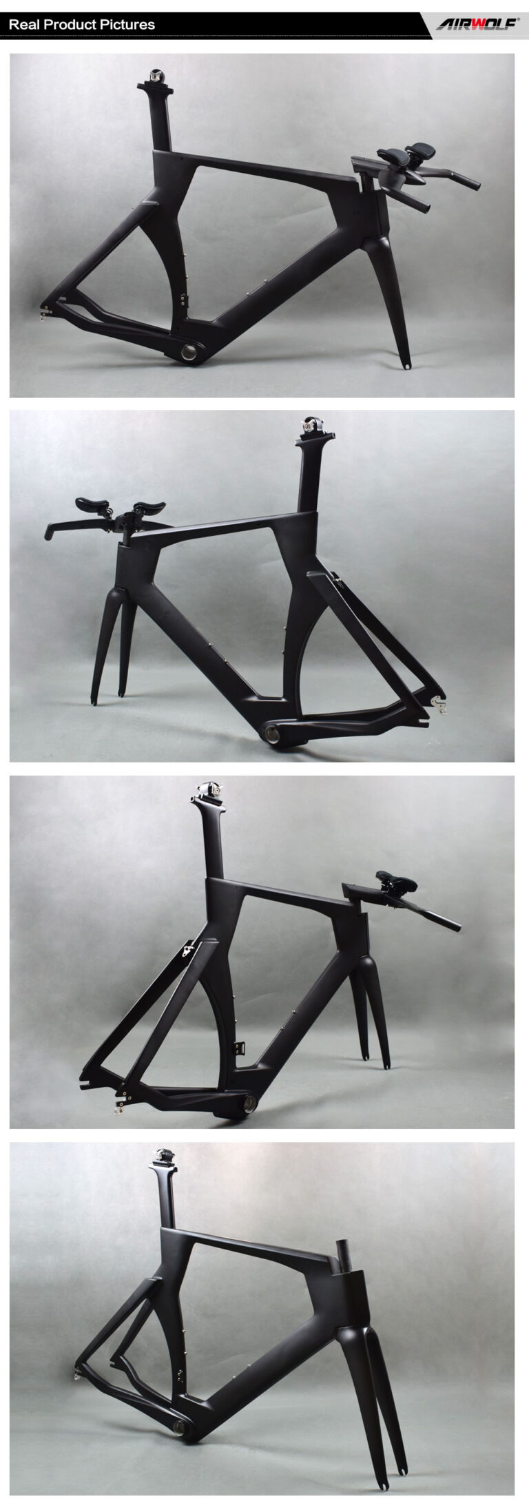AIRWOLF YFT016 Light Weight Carbon Aero Time Trial Bike Frame UD BB86 ...