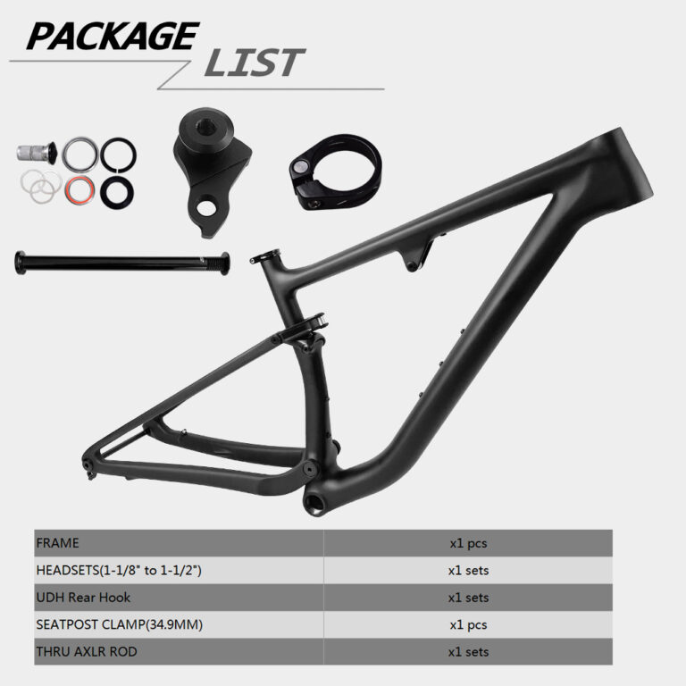 AIRWOLF 29ER T1100 Full Suspension Mountain Bike Frame Boost Thru Axle ...