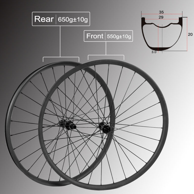 AIRWOLF 1200G 29ER Mountain Bike Wheel Set 28H Disc Brake MTB Rim ...