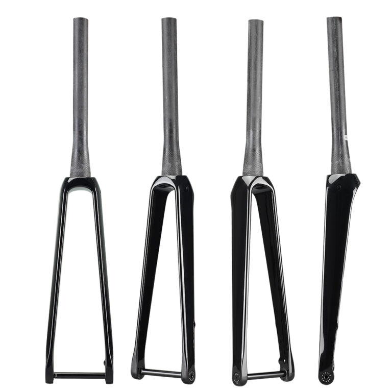 AIRWOLF 700C Road Bike Carbon Fibre Front Fork Tapered Tube Carbon Disc ...